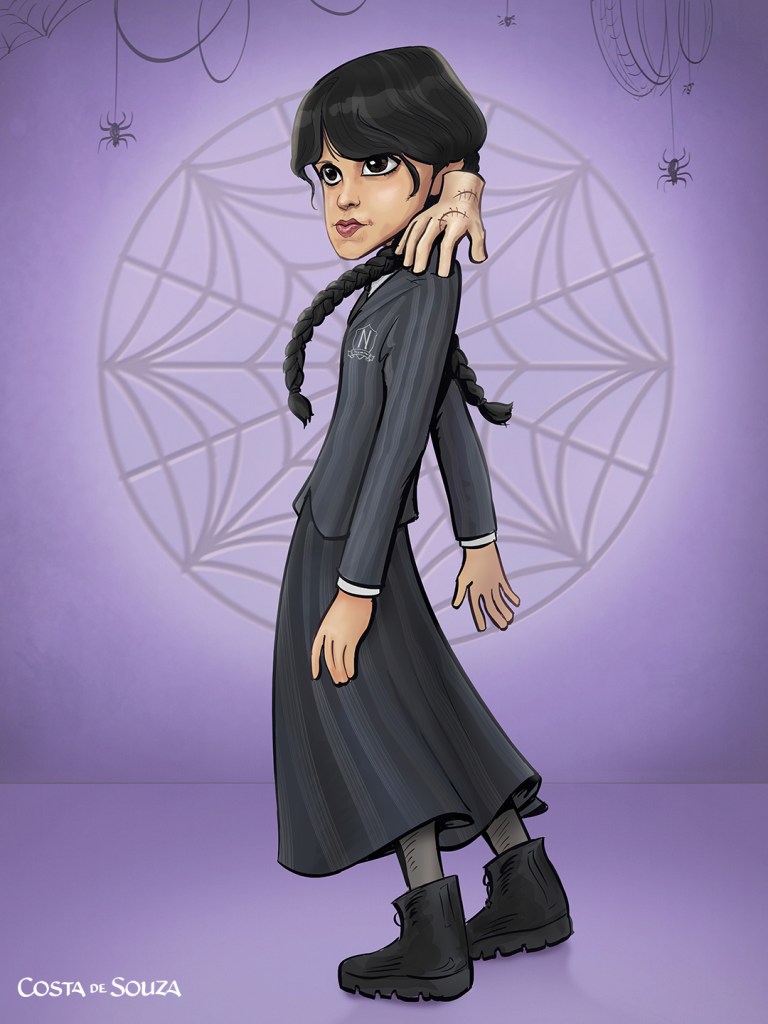 Wednesday Addams (Netflix) illustration | Costa de Souza